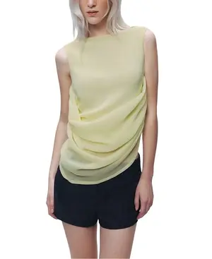 NOCTURNE Draped Sleeveless Blouse - Yellow