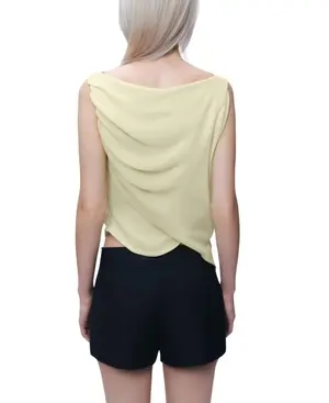 NOCTURNE Draped Sleeveless Blouse - Yellow