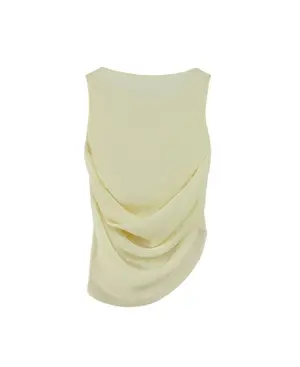 NOCTURNE Draped Sleeveless Blouse - Yellow