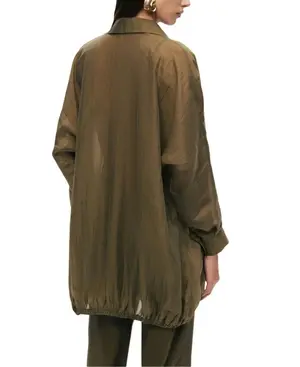 NOCTURNE Fluid Open-front Shirt - Khaki