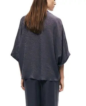 NOCTURNE Relaxed Short-sleeve Textured Shirt - Anthracite