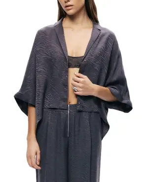 NOCTURNE Relaxed Short-sleeve Textured Shirt - Anthracite