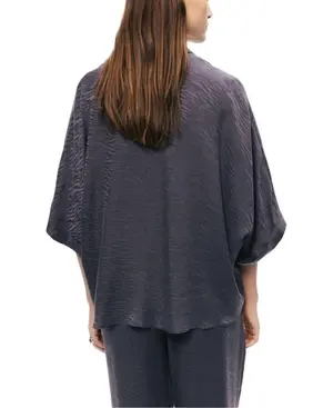 NOCTURNE Relaxed Short-sleeve Textured Shirt - Anthracite