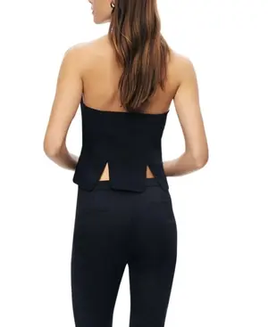 NOCTURNE Halter Neck Mandarin Collar Peplum Top
