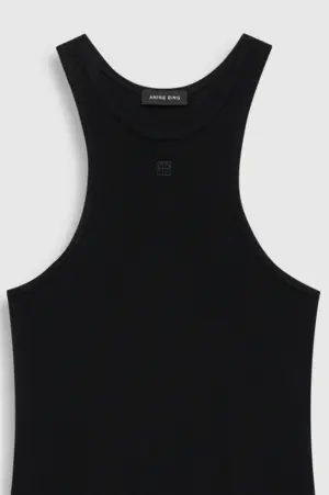 ANINE BING Cole Ribbed Racerback Mini Dress - Black