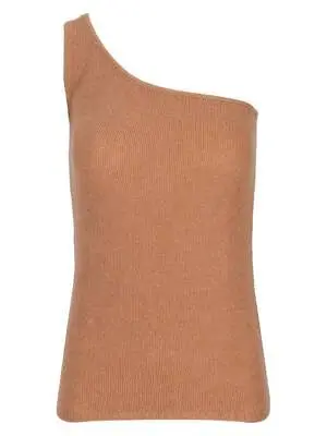 LA ROSE La Rose One Shoulder Cash Top Camel Camel