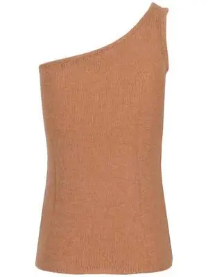 LA ROSE One Shoulder Cash Top - Camel Camel