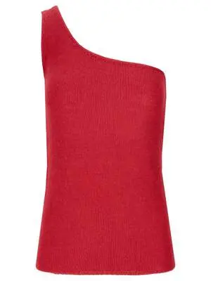LA ROSE La Rose One Shoulder Cash Top Red