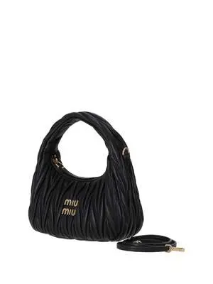 Miu Miu Quilted Leather Hobo Bag - Nero