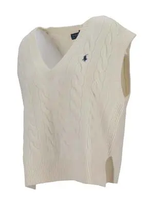 Ralph Lauren Sleeveless Cable-knit V-neck Pullover