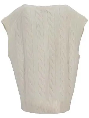 Ralph Lauren Sleeveless Cable-knit V-neck Pullover