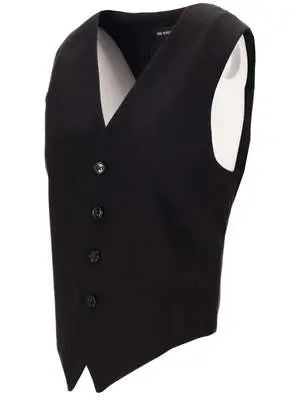 ANN DEMEULEMEESTER Classic Cotton Gabardine Washed Waistcoat