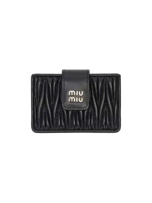 Miu Miu Matelassé Card Holder - Nero