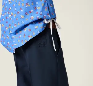 Miu Miu Tailored Wide-leg Trousers - Navy
