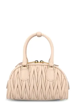 Miu Miu Ruched Leather Top Handle Bag