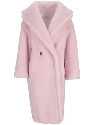 Max Mara Double Breasted Teddy Coat - Rosa