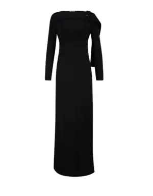 COURREGES Long Dress Buckle Crepe Jersey