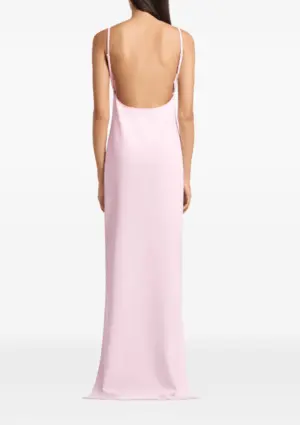 COURREGES Long Backless Crepe Gown - Light Pink