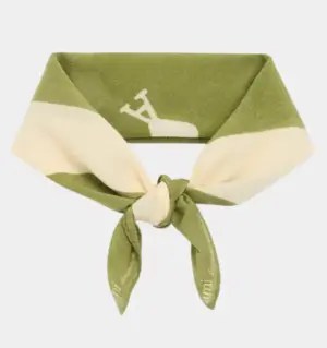 Ami Coeur" Printed Foulard - Matcha