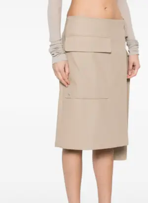 COURREGES Cotton Utility Skirt With Buckle Detail - Beige
