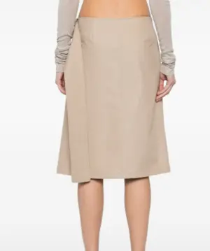 COURREGES Cotton Utility Skirt With Buckle Detail - Beige