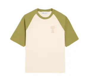 AMI Paris Short Sleeve Boxy Fit T-shirt With Crochet Heart Patch