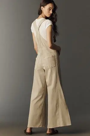 PILCRO Adi Flare Denim Overalls - Alfalfa
