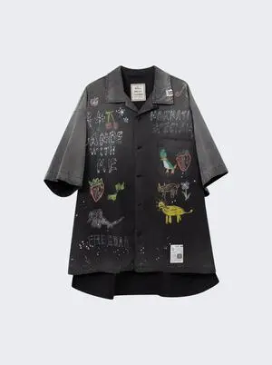 Mihara Yasuhiro Hand Drawing H/s Shirts - Black