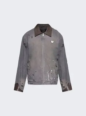 MISBHV 1997 Paint Splatter Canvas Work Jacket - Gray