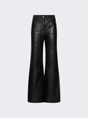 Victoria Beckham Alina Leather Trousers - Black