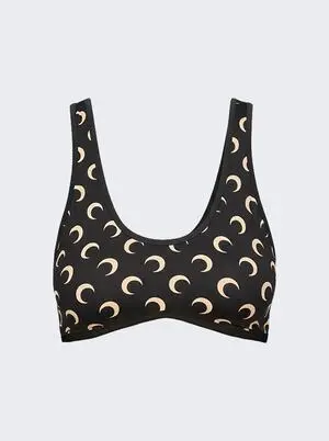 MARINE SERRE Moon Print Jersey Bra - Black