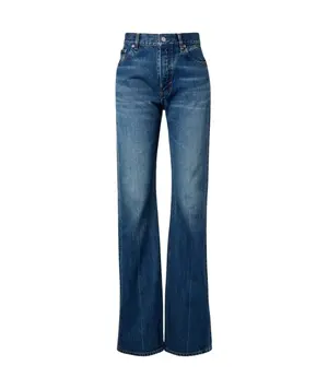 Alaïa Bootcut Jeans In Stone - Blue