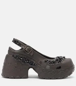 Simone Rocha Embellished Slingback Pumps - Brown