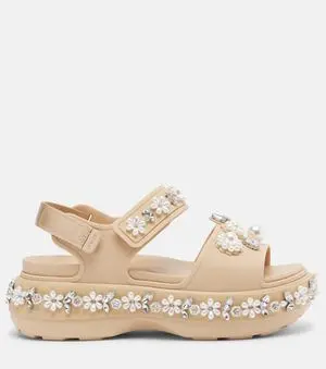 Simone Rocha Embellished Platform Sandals - Beige
