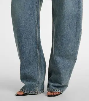 Alaïa Barrel-leg Jeans In Handsand Wash - Blue