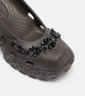 Simone Rocha Embellished Slingback Pumps In Esprosso