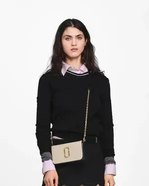Marc Jacobs The Snapshot Wallet On Chain Bag - Cloud White Multi