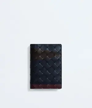 Bottega Veneta Intrecciato Passport Case - Midnight/espresso/deep Mahogany
