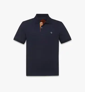 Mcm Diamond Patch Piqué Polo - Navy