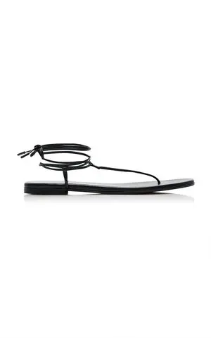 GIANVITO ROSSI Gianvito Rossi Gwyneth Leather Lace-Up Thong Sandals