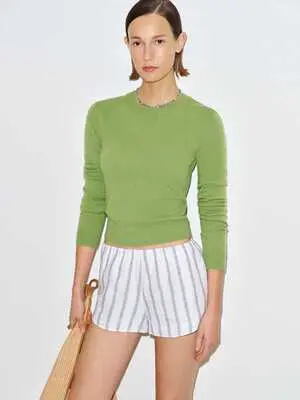 REFORMATION Lian Cashmere Crew Sweater - Green