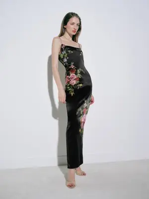 REFORMATION Caitlin Silk Maxi Dress - Multi