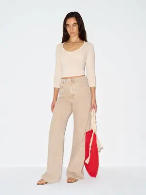 REFORMATION Roya Cashmere V-neck Sweater - Ivory