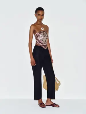 REFORMATION Reformation Lilah Linen Pant Black