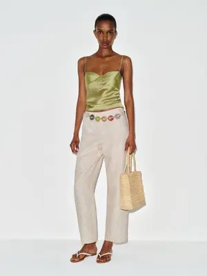 REFORMATION Lilah Linen Pant - Natural