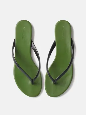 REFORMATION Amelia Flat Thong Sandals - Green