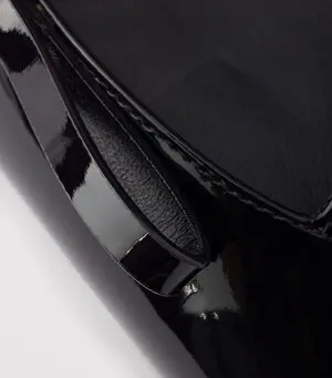 Prada Patent Leather Slingback Kitten Heels - Black