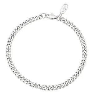 KENNETT WATCHES & ACCESSORIES Kennett 4mm Cuban Chain Bracelet In Stainless Steel - Silver