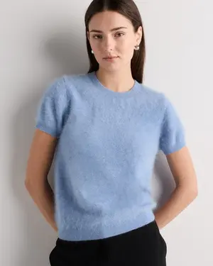 Quince Brushed Cashmere T-shirt - Faded Denim