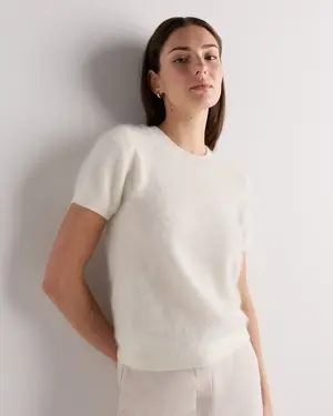 Quince Brushed Cashmere T-shirt - Ivory